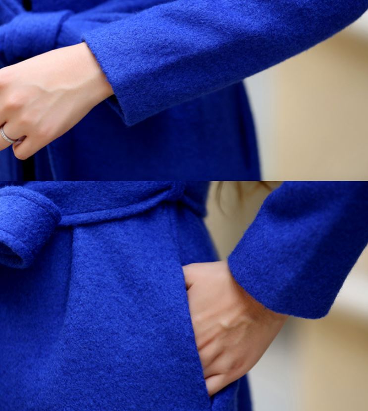 Free Royal Blue Scarf For New Fashion Royal Blue Trench Coats Wool ...